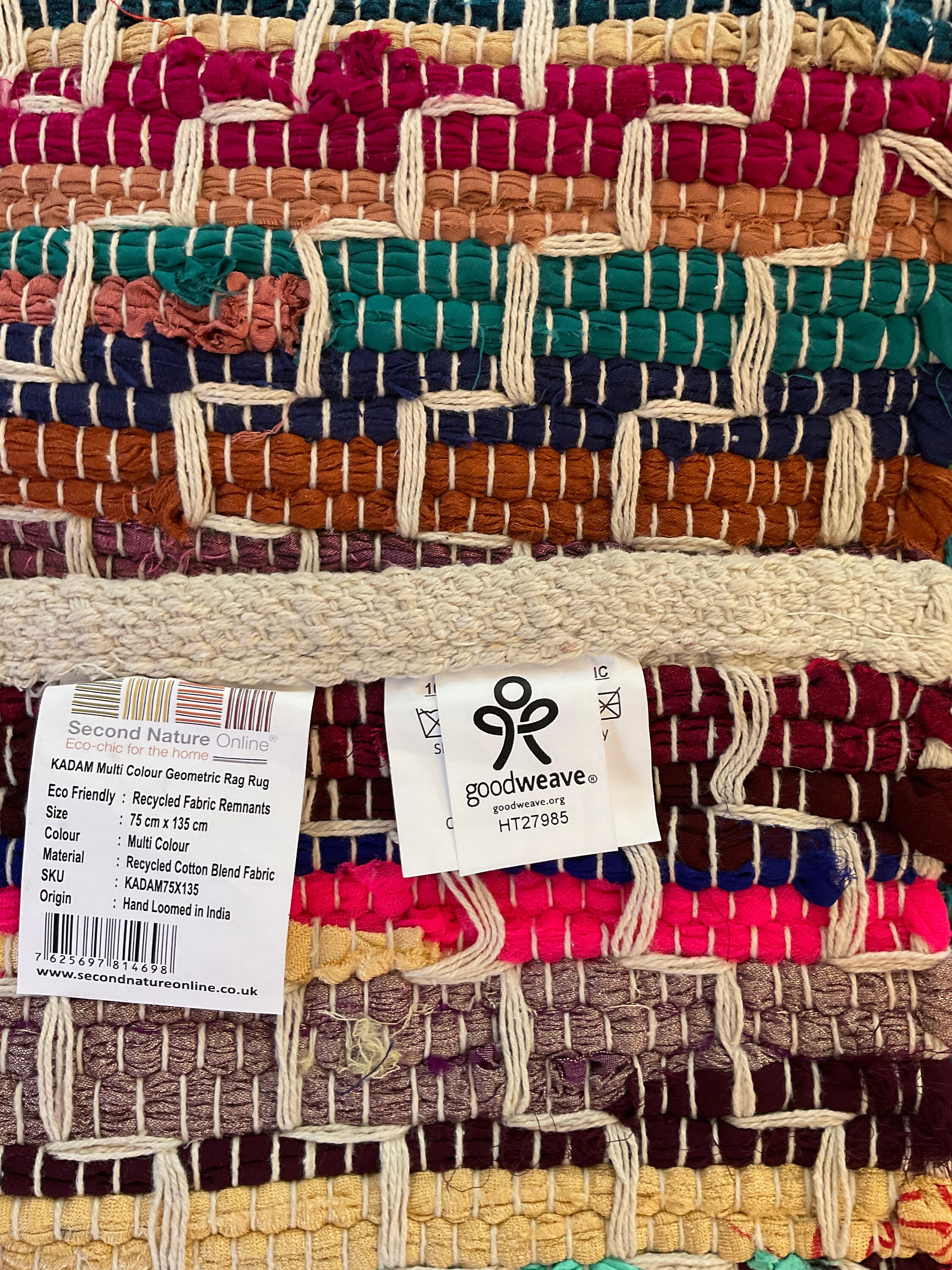 KADAM Multi Colour Rag Rug Woven With Multi Colour Fabrics and - Etsy UK