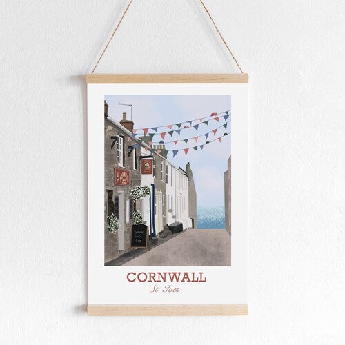 Cornwall Print South England Travel Poster Cornish Art - Etsy