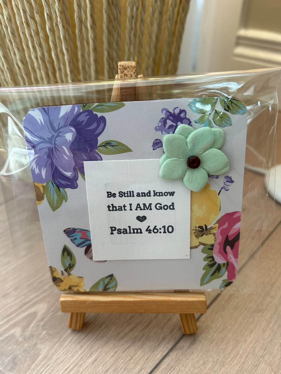 Wooden Faith Coaster With Wooden Easel - Etsy