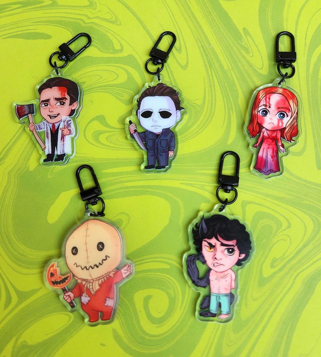 Horror Film Charms 2.5" Keychains | Inspired by Halloween / Carrie ...