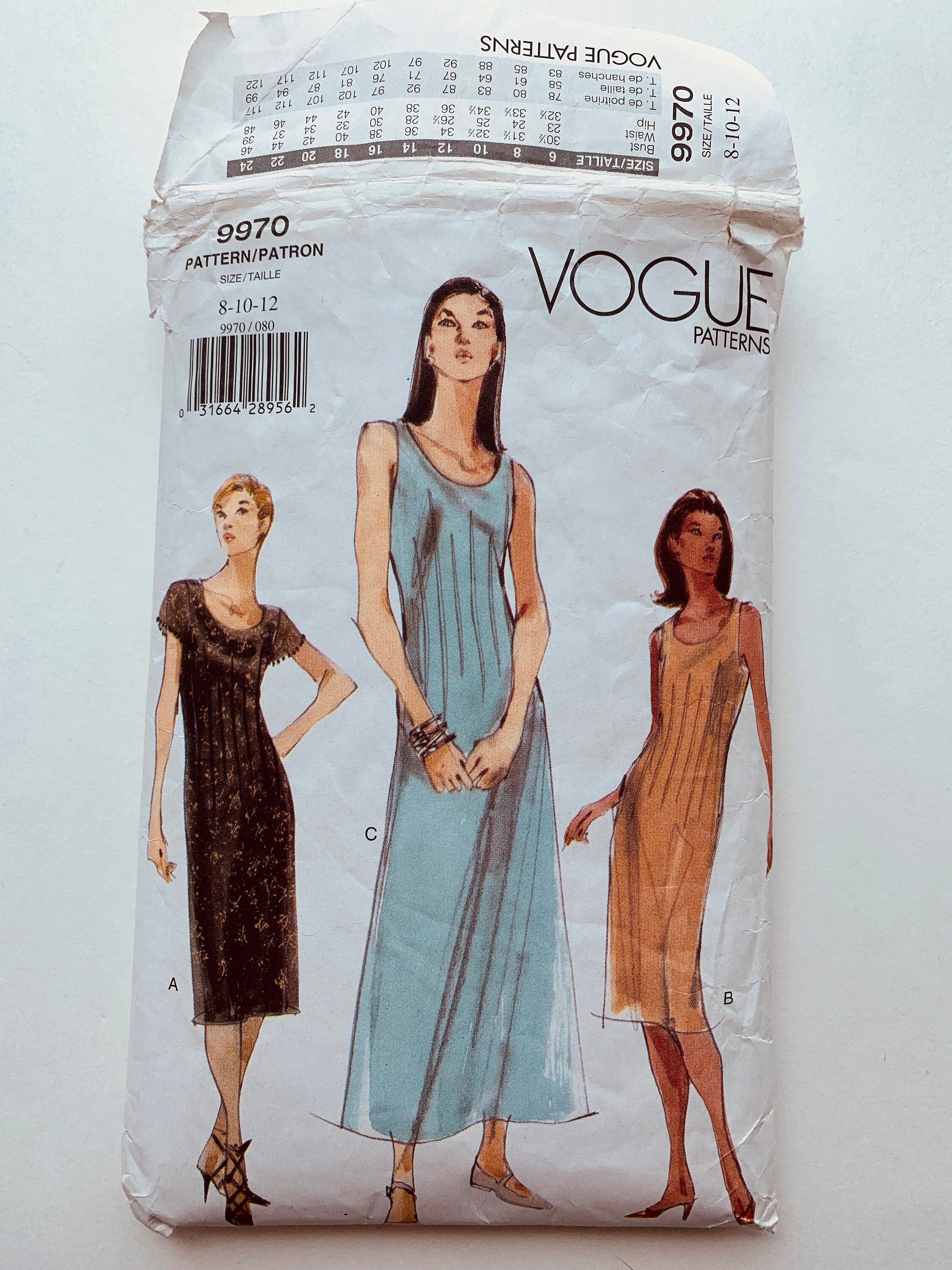 Vintage 1990s Vogue 9970 Womens Dress Pattern Sz - Etsy