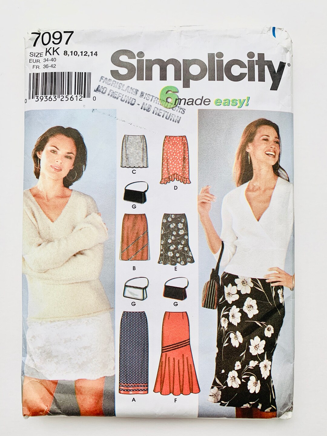 Simplicity 7097 Womens Skirt Pattern, Sz14 W28 H38, Pre-cut - Etsy