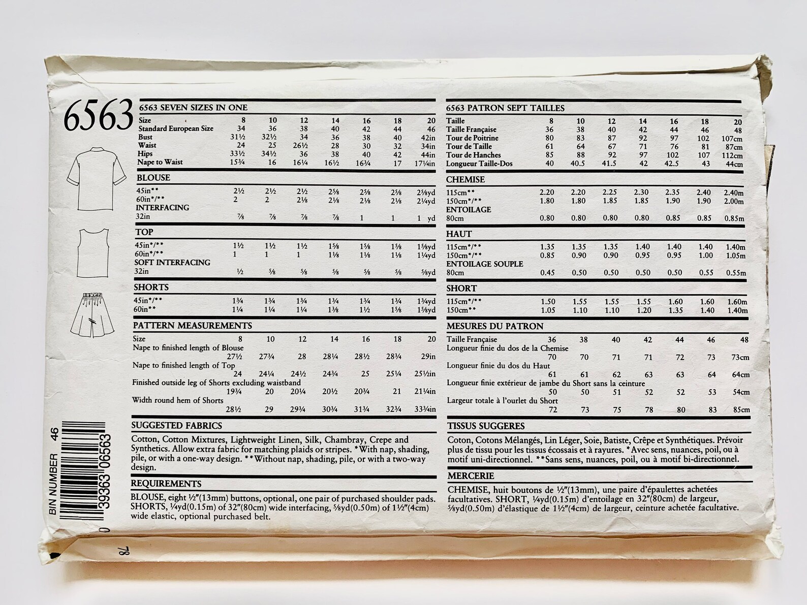 Vintage 1908s New Look 6563 Womens Blouse sz 8-20 Top - Etsy