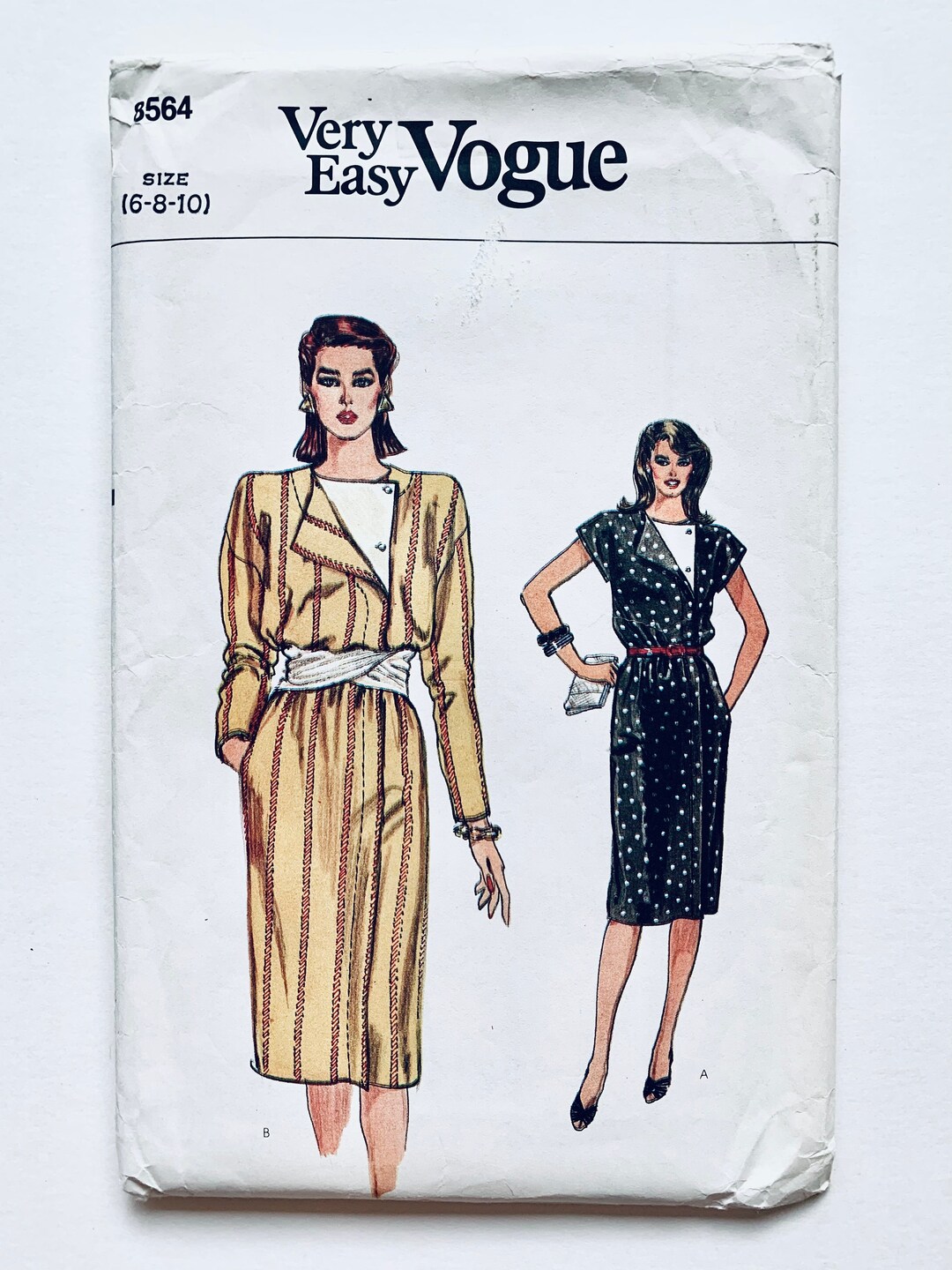 Vintage Very Easy Vogue 8564, Patrón de vestido de mujer, Sz 6-8-10 ...