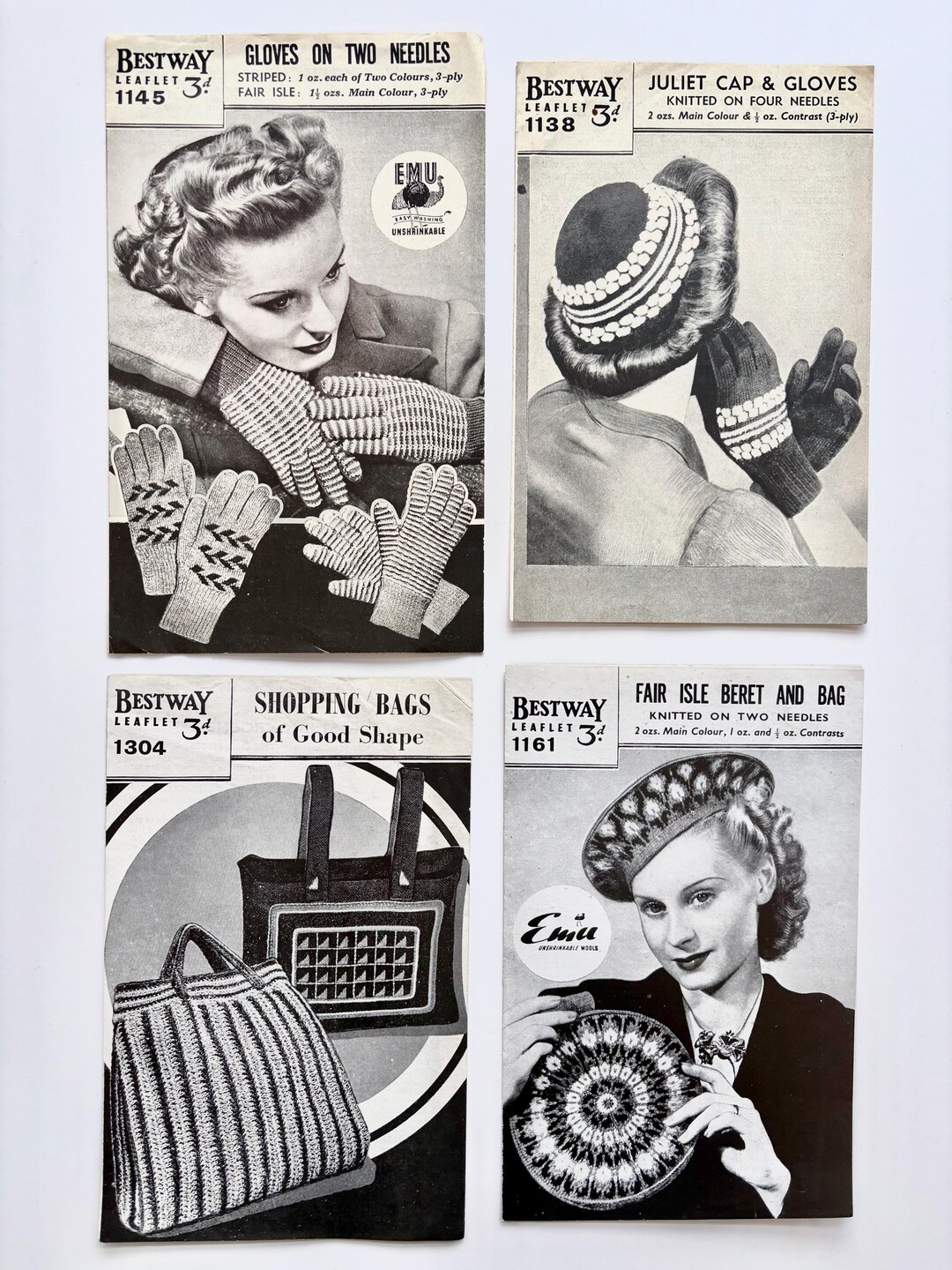 Lot 4 Bestway Knitting/crochet Leaflets No. 1138, 1145, 1161, 1304 ...