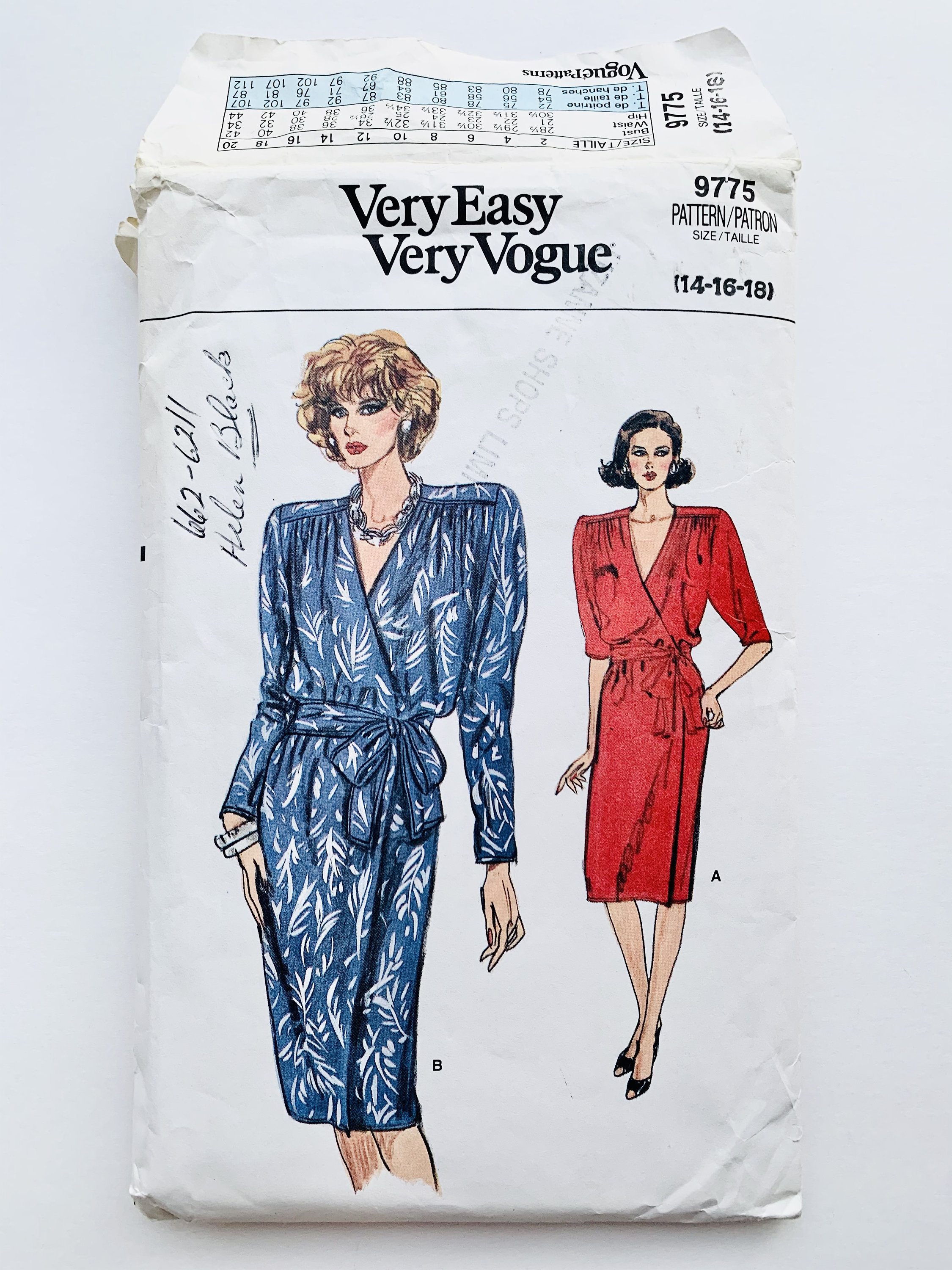 Vintage 1980s Very Easy Very Vogue 9775 Womens Front Wrap - Etsy Denmark