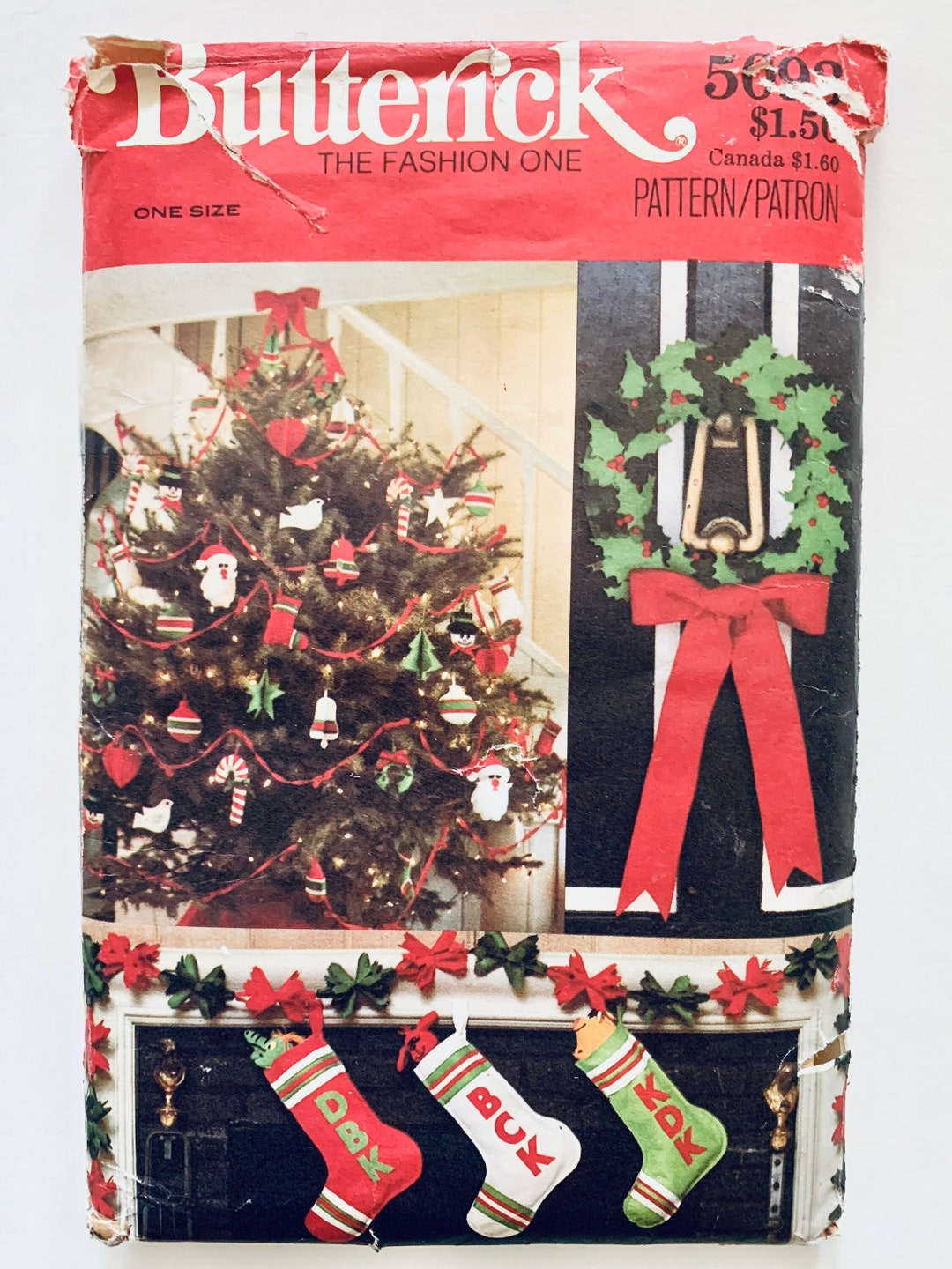 Vintage 1980’s Butterick 5093, Christmas Decorations Pattern, Uncut - Etsy