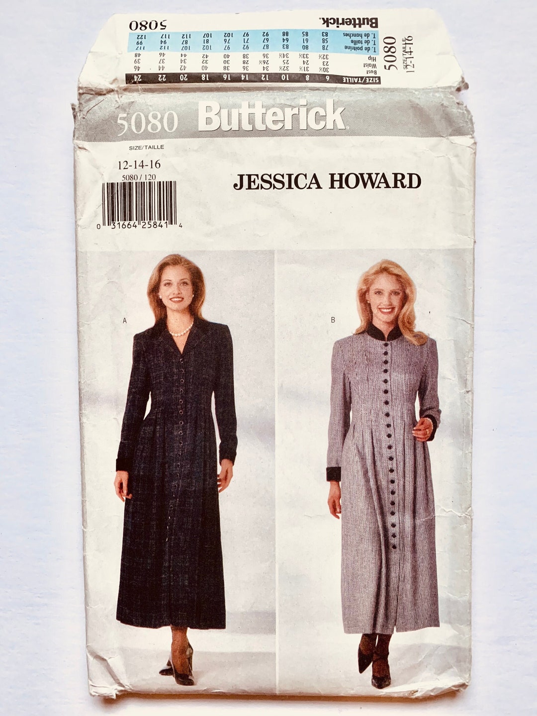 Vintage 1990s Butterick 5080, Womens Dress Pattern, Sz 12-14-16, Uncut ...