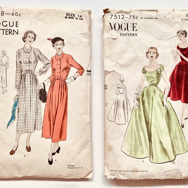 1950 Vogue Pattern - Etsy