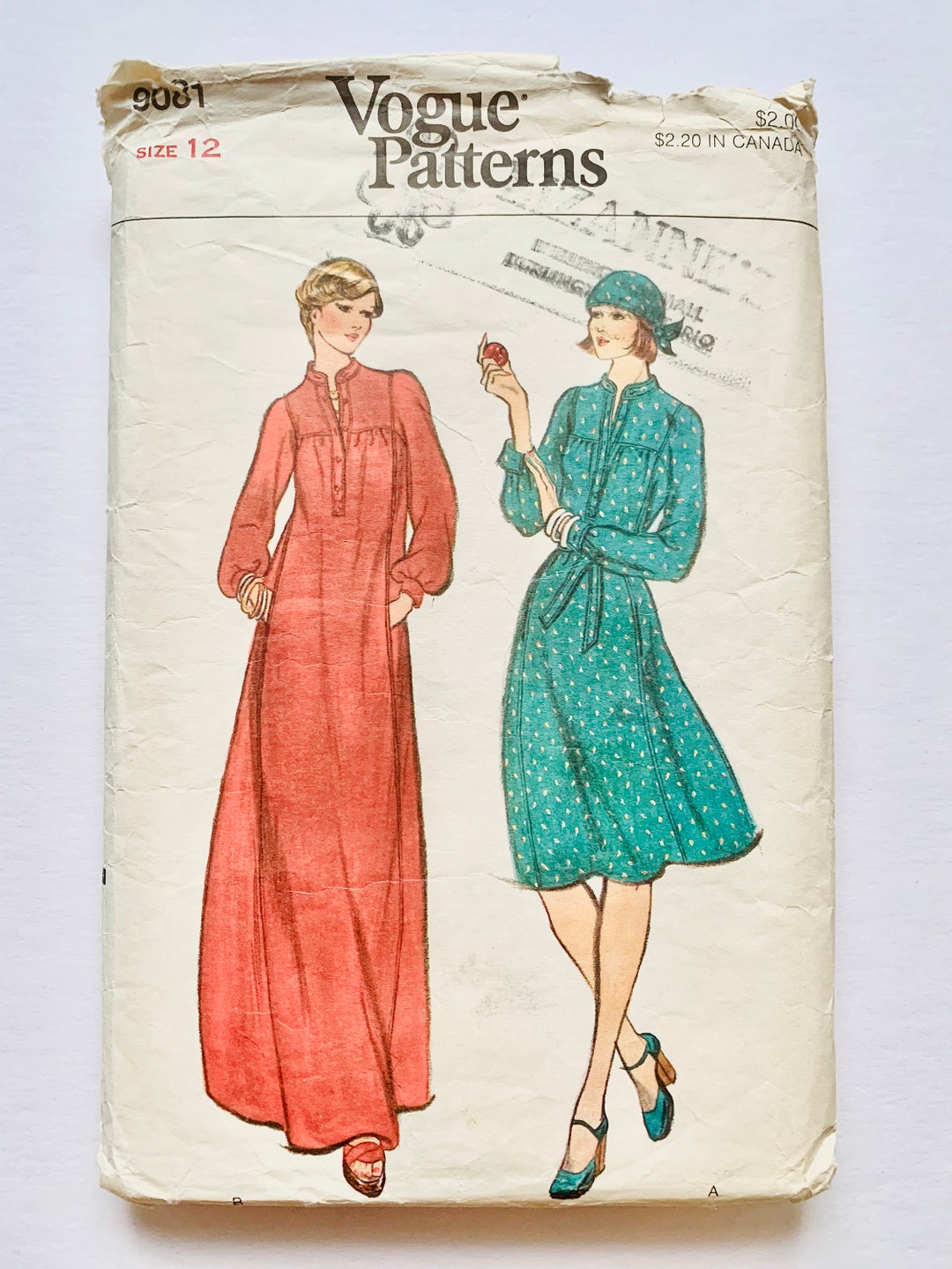 Vintage Vogue 9081 Women’s Dress Pattern, Sz12 B34” W26 1/2” H36 ...