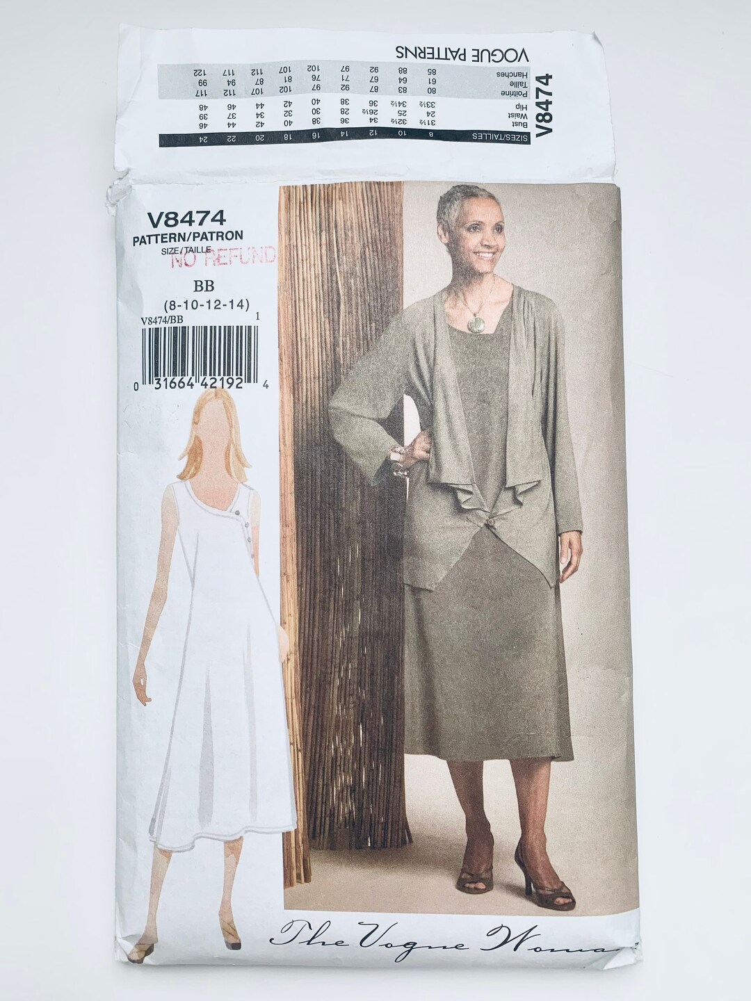 Vogue V8474 Women’s Jacket & Dress Pattern, Sz (8-14), Unused - Etsy