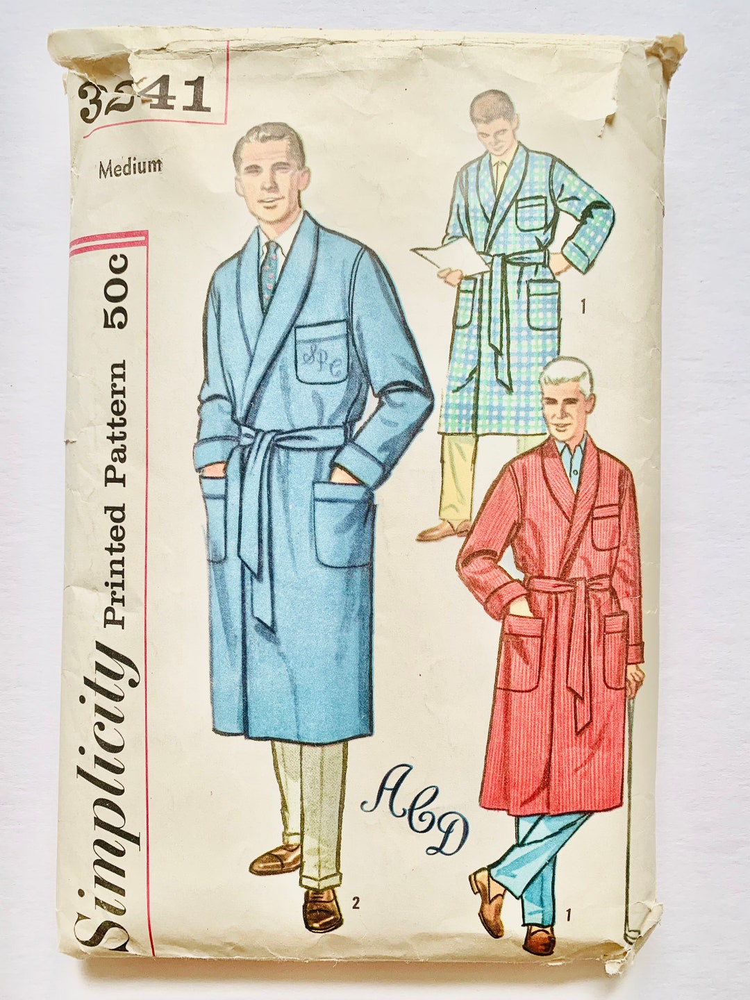 Vintage 1960’s Simplicity 3241, Men’s Robe Pattern, Sz M 38”-40 ...