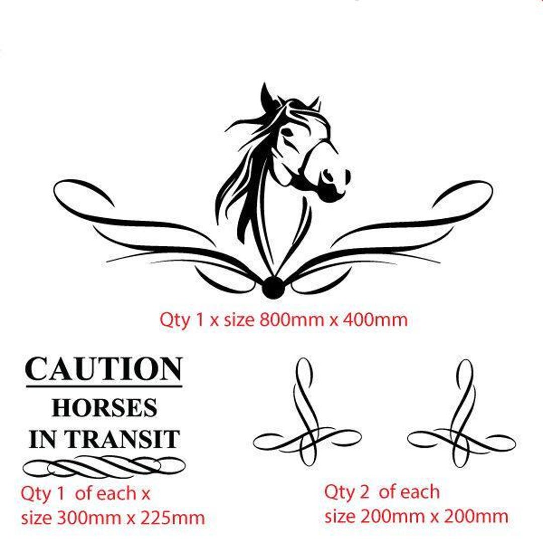 Horse Float Decal Set, Horses in Transit Vinyl Signage, Equestrian ...