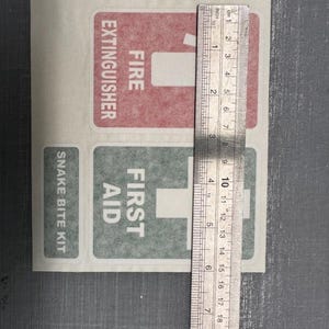 First Aid, Fire Extinguisher, Snake Bite Kit Sticker for Vehicles and ...