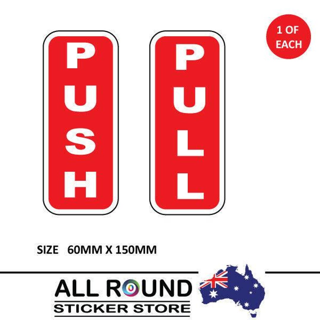 Push Pull Door Sticker - Etsy