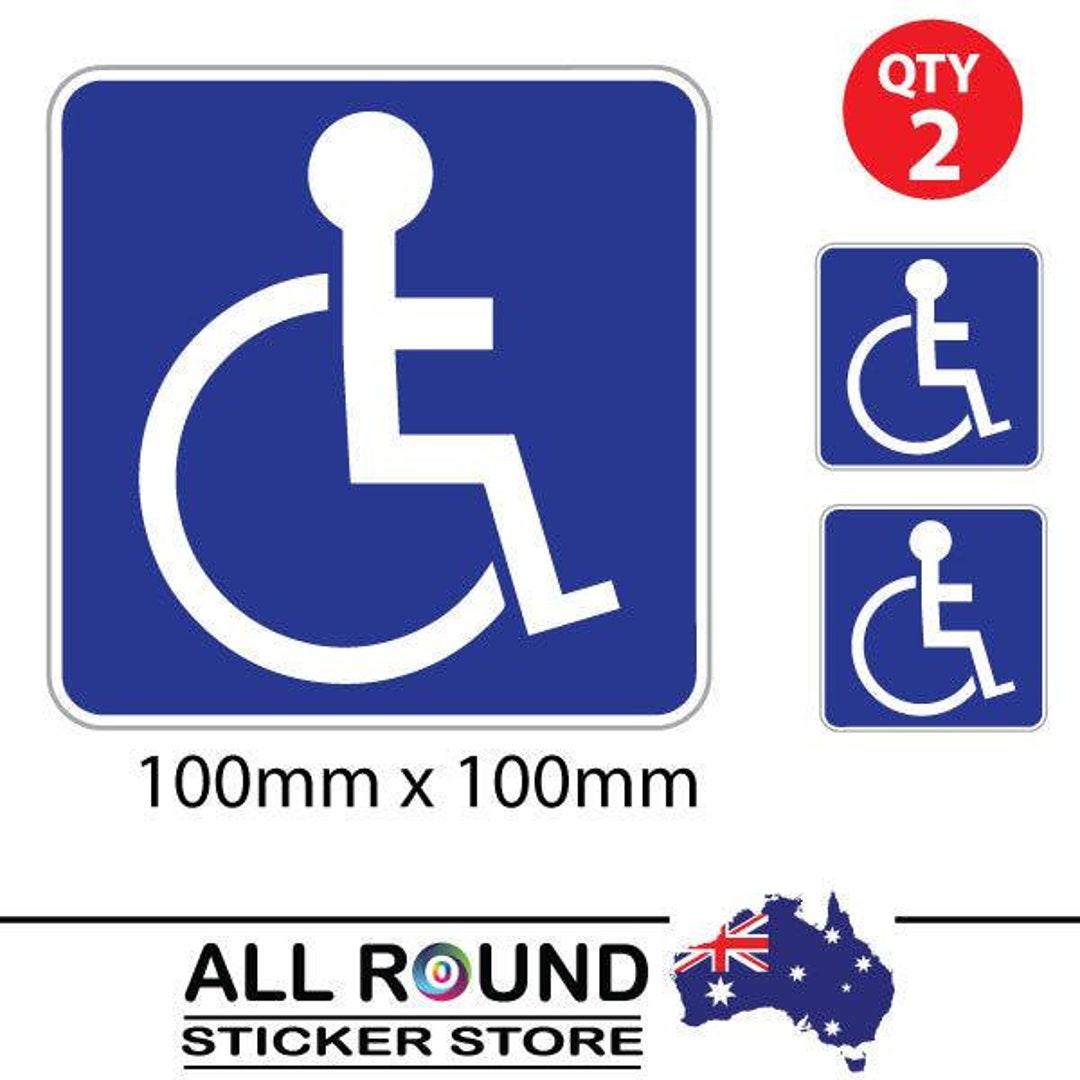 2 X Disabled Sticker Warning Signs Disabled Vehicle Parking Sticker ...