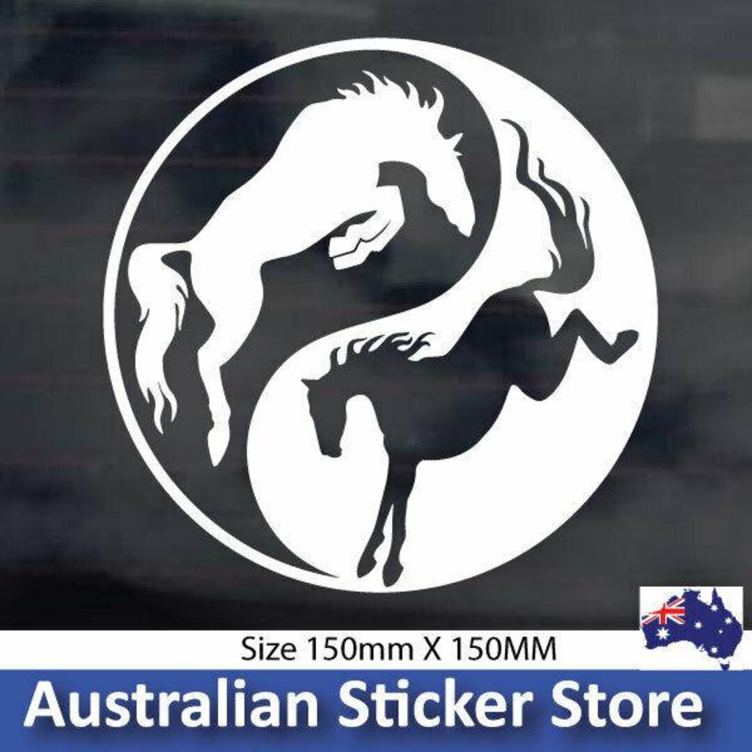 YING YANG HORSE Sticker Decal, Cute Car Sticker Window Decal - Etsy