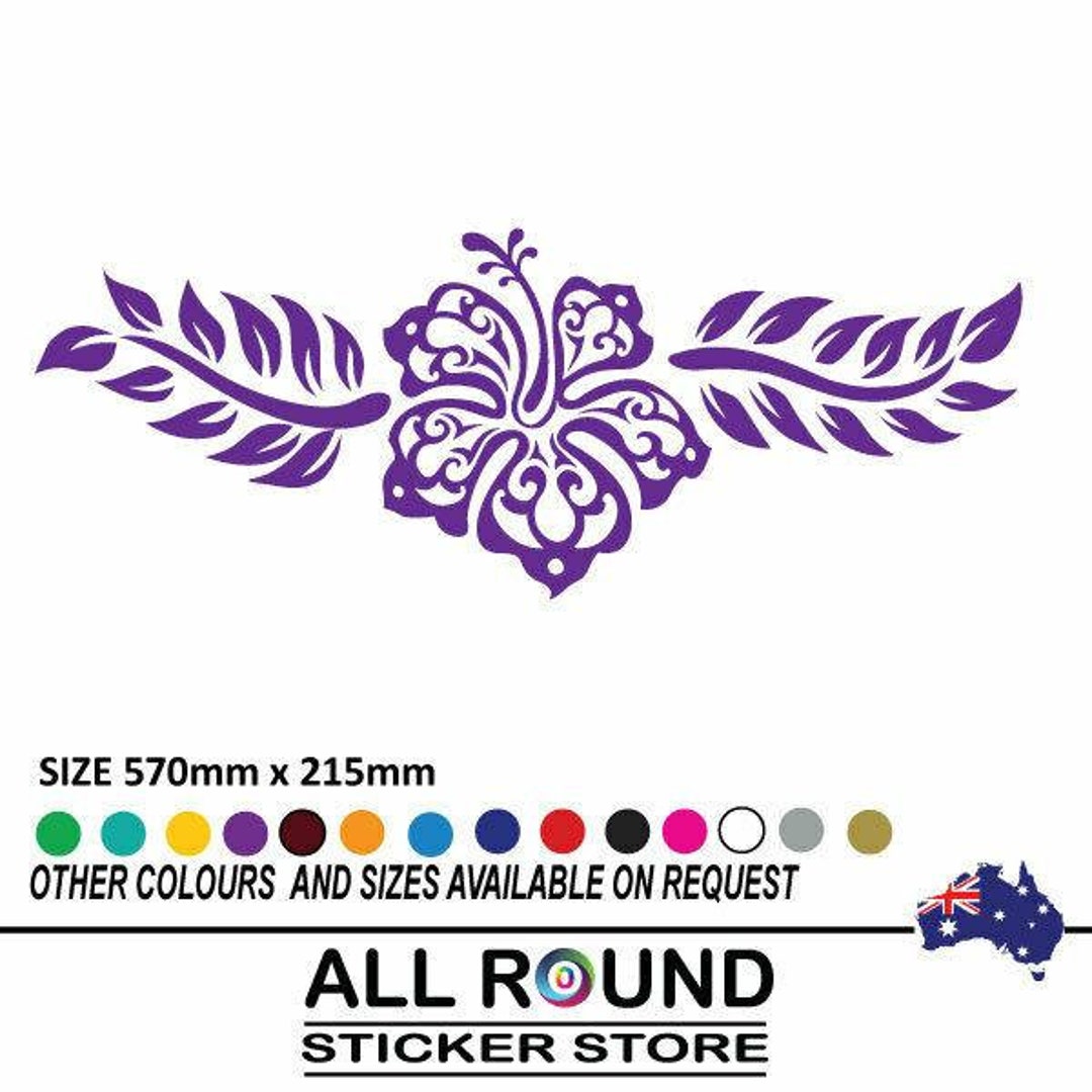 HIBISCUS FRANGIPANI FLOWER Tribal Tattoo Car Sticker Decal Popular ...