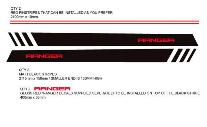 Ford Ranger Stripes, Vehicle Decals, Pinstripes - Etsy