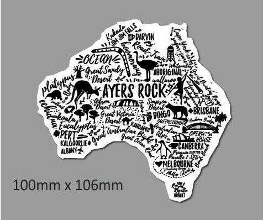 Funny Australian Map Sticker for Car , Laptop , Fridge, Mancave - Etsy