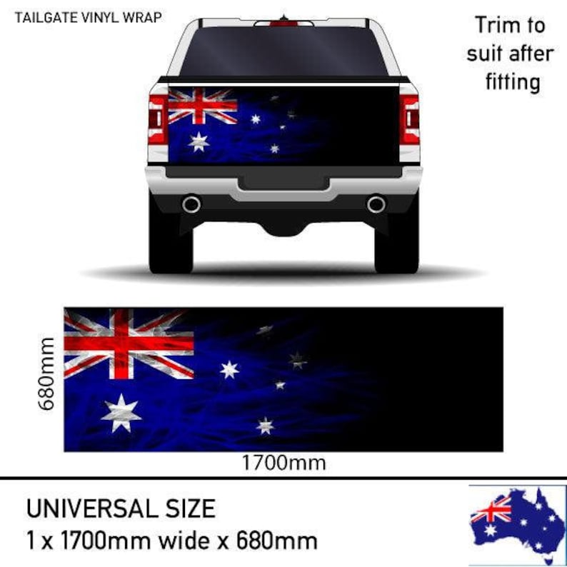 Australian Flag Tailgate Vinyl Wrap Car Sticker Suitable for 4x4 4WD ...