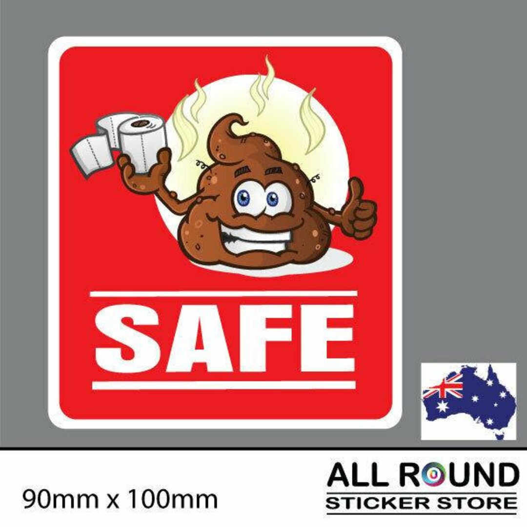 Funny Toilet Paper Bumper Sticker Safe Poop With Toilet Roll - Etsy