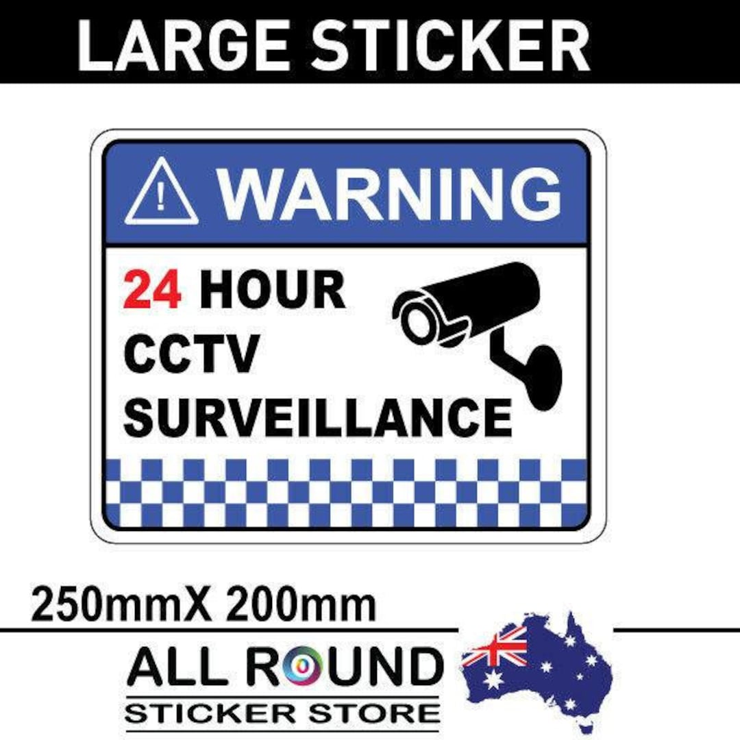 LARGE Warning CCTV Security Surveillance Camera Sticker 250mm - Etsy