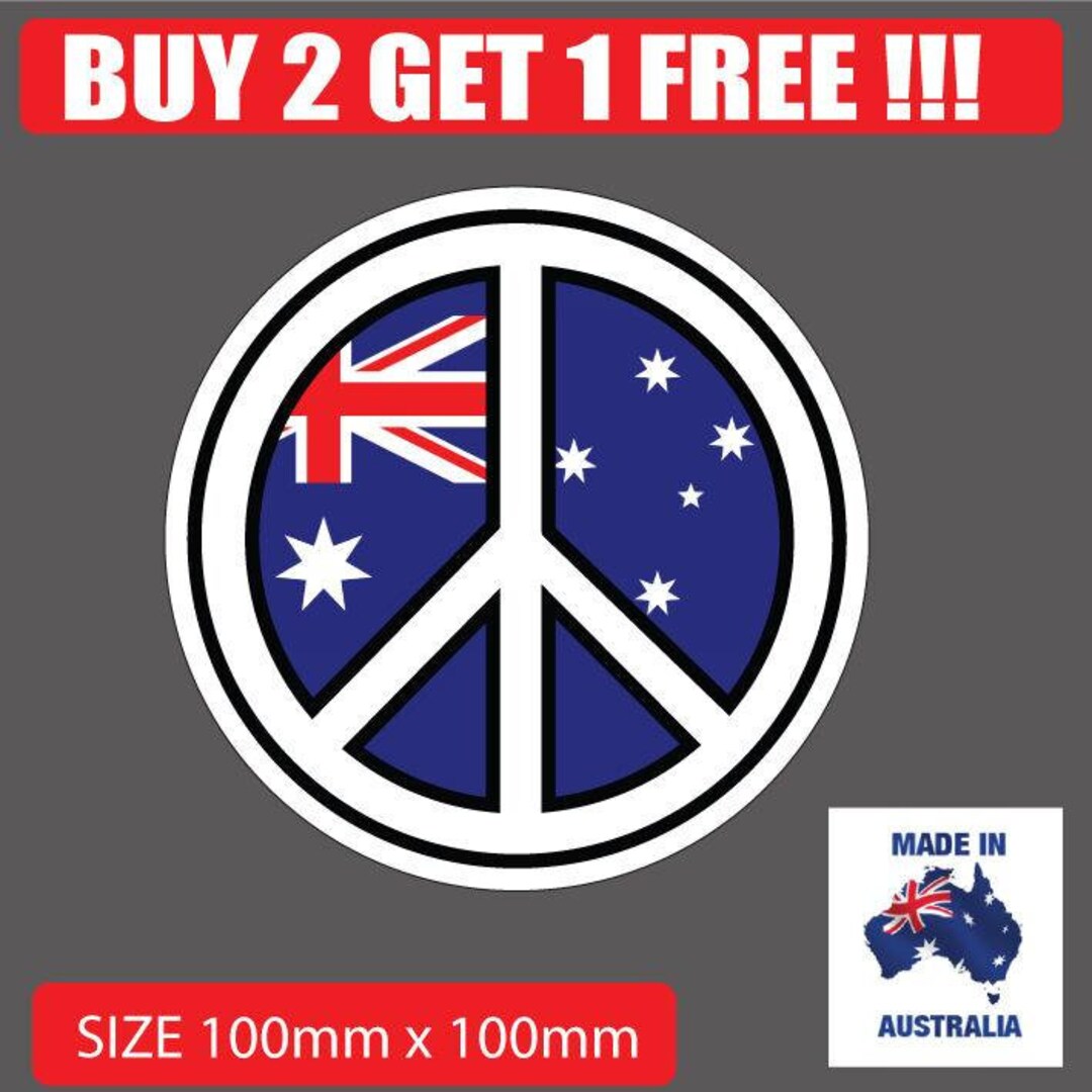 Vehicle Sticker Decal Australia Flag Peace Sign Car Sticker - Etsy