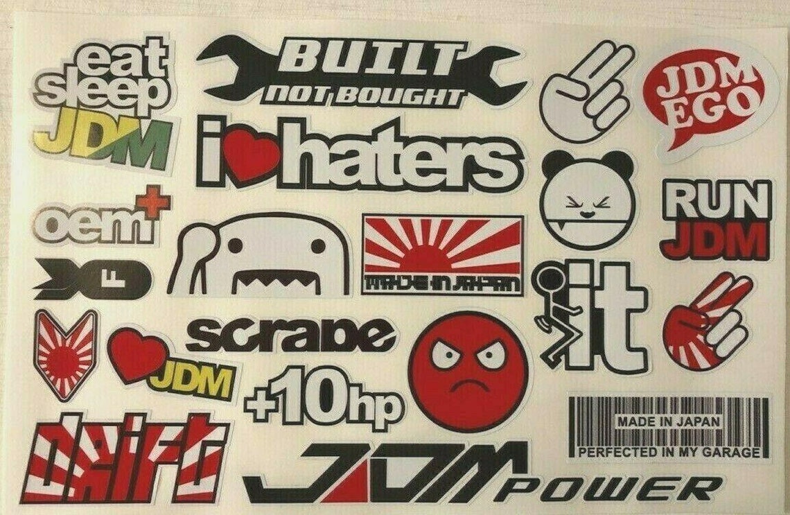 JDM Sticker Bomb DRIFT Turbo Stickers Japanese Racing CAR Pack Logo ...