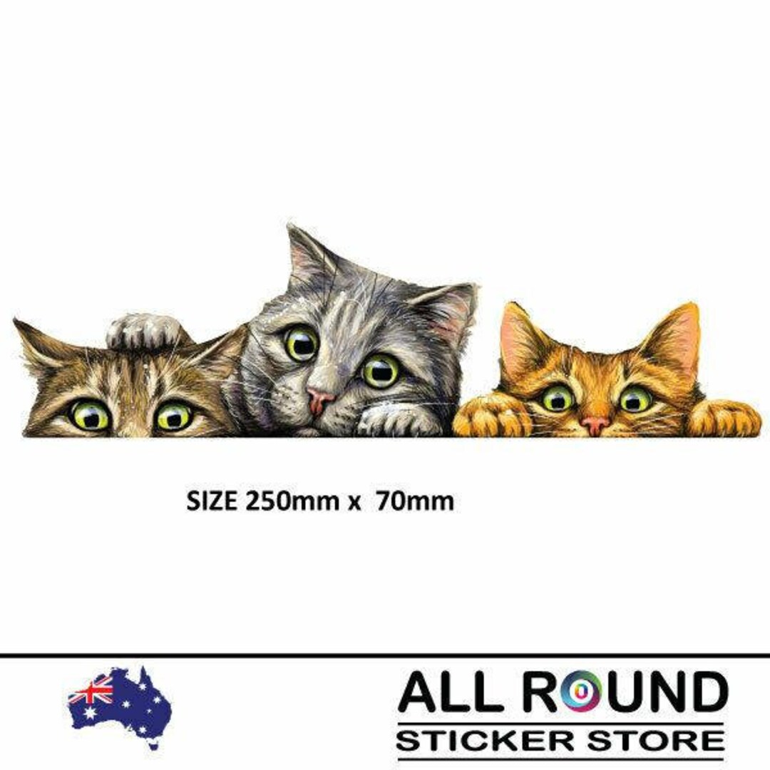 Cute Cats Peeking Decal for Car , Window , Fridge, Laptop, Toolbox ...