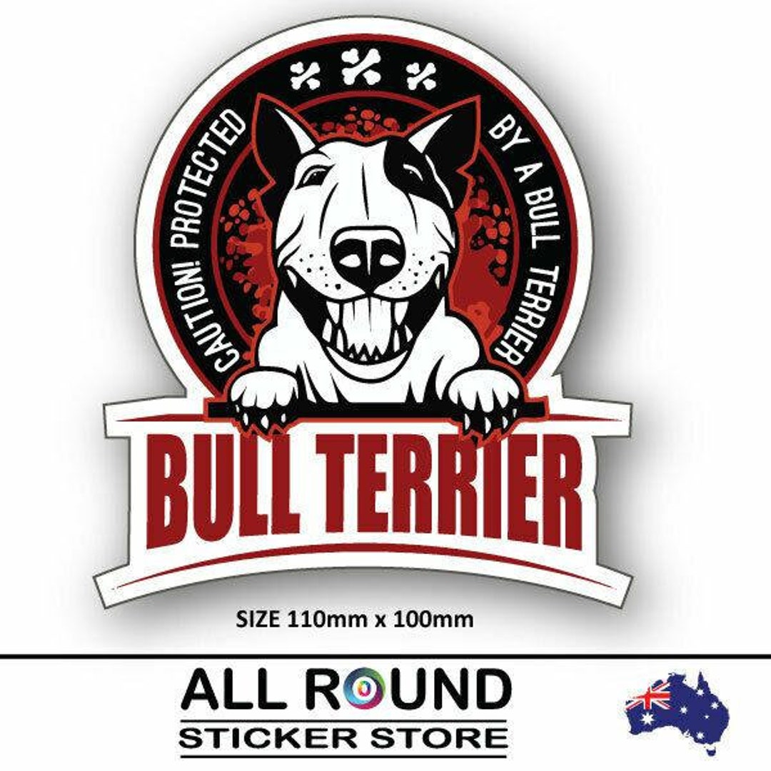 BULL TERRIER Warning Sign Sticker Popular Ebay Decal Funny Car Warning ...