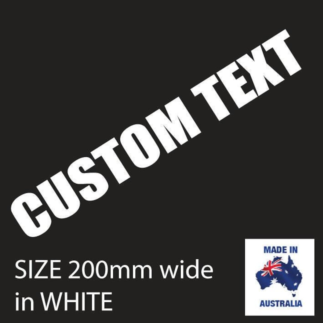 Custom Vinyl Lettering Sticker Decal 200mm Long Vinyl Decal - Etsy