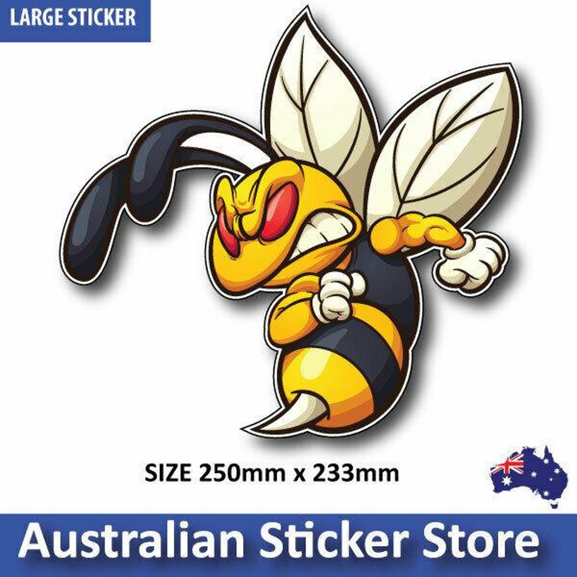 Large Angry Bee , Hornet Sticker Decal for RV Motorhome,, Truck, Ute ...