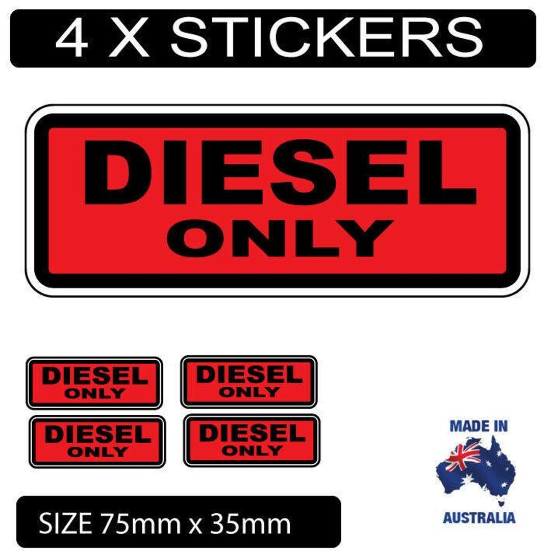 The 4 X Diesel Only Petrol Fuel Stickers Red and Black - Etsy