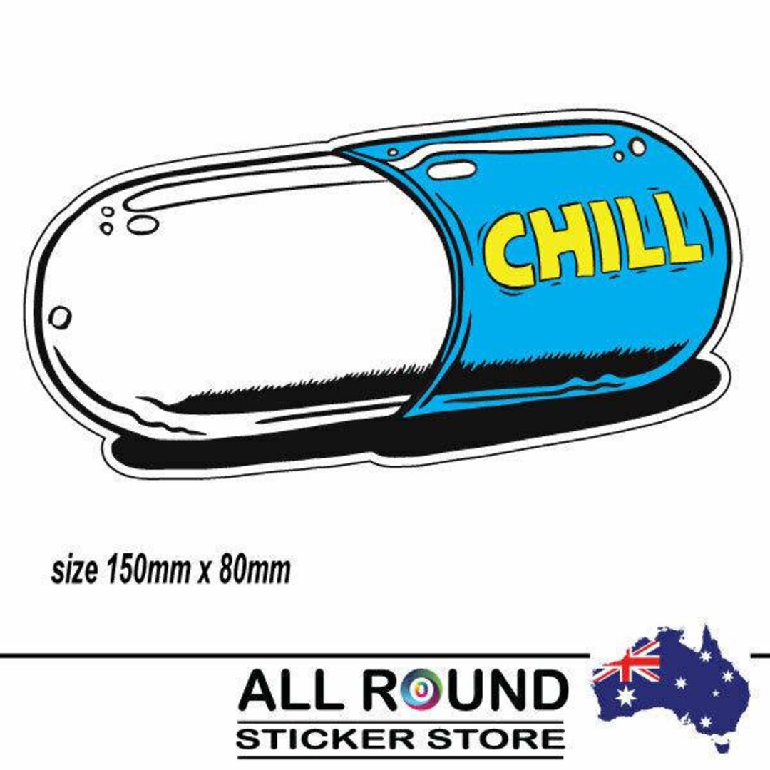 Funny Cute Chill Pill Car Sticker Popular Ebay Bumper Sticker - Etsy