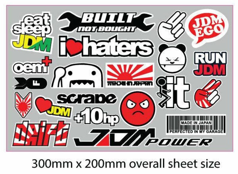 JDM Sticker Bomb DRIFT Turbo Stickers Japanese Racing CAR Pack Logo ...