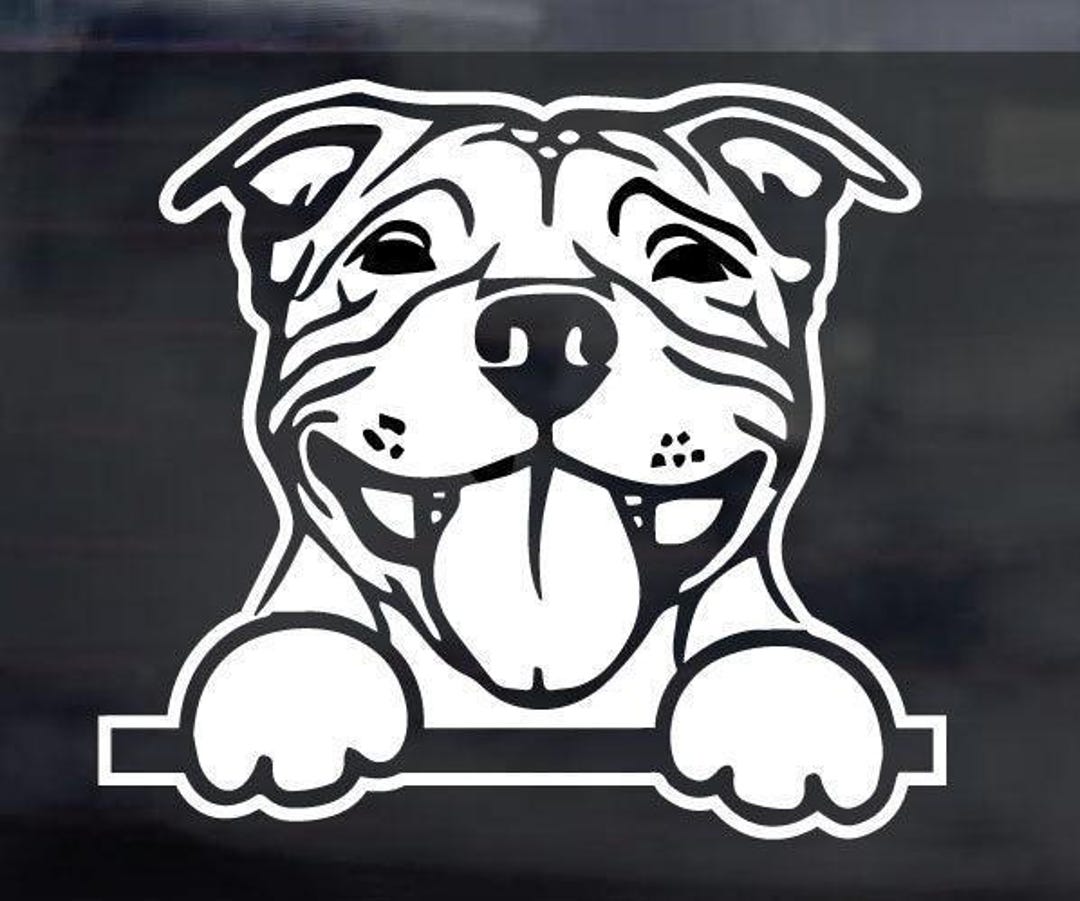 Vehicle Sticker Decal Smiling Staffy Car Window Peeping Peeking Out - Etsy