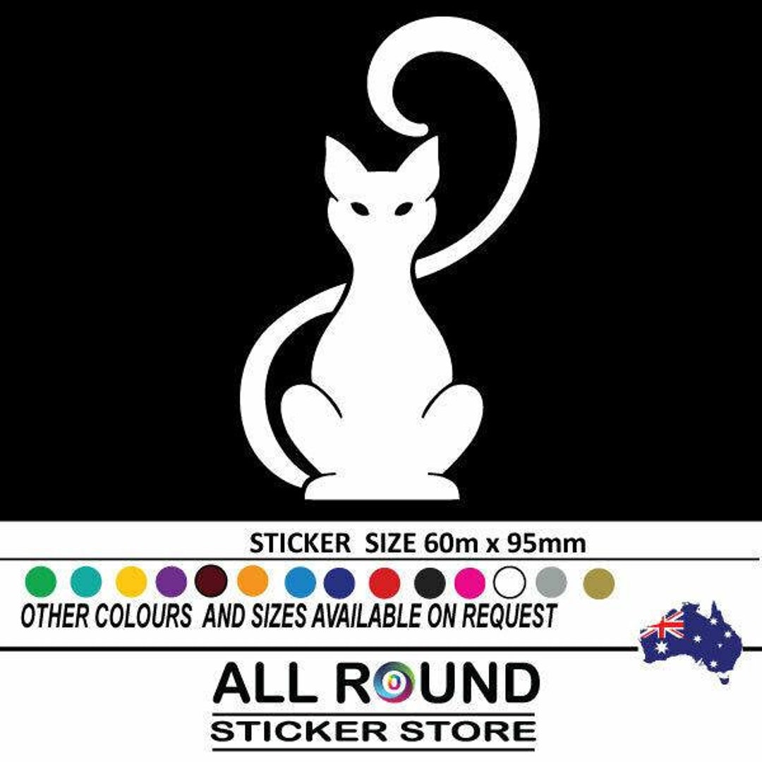Cat Car Sticker Popular Decal for Laptop, Fridge, Car , Window, Bike ...