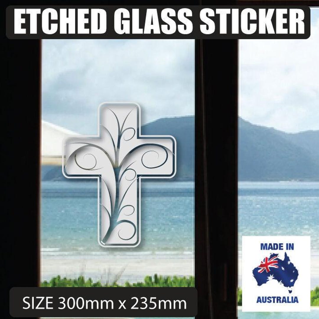 Cross Christian Frosted Etch Glass Safety Door Window Stickers - Etsy