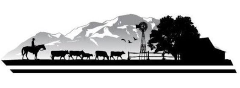Stockman on Horse With Cattle Landscape Sticker Decal Rv Motorhome, 4X4 ...
