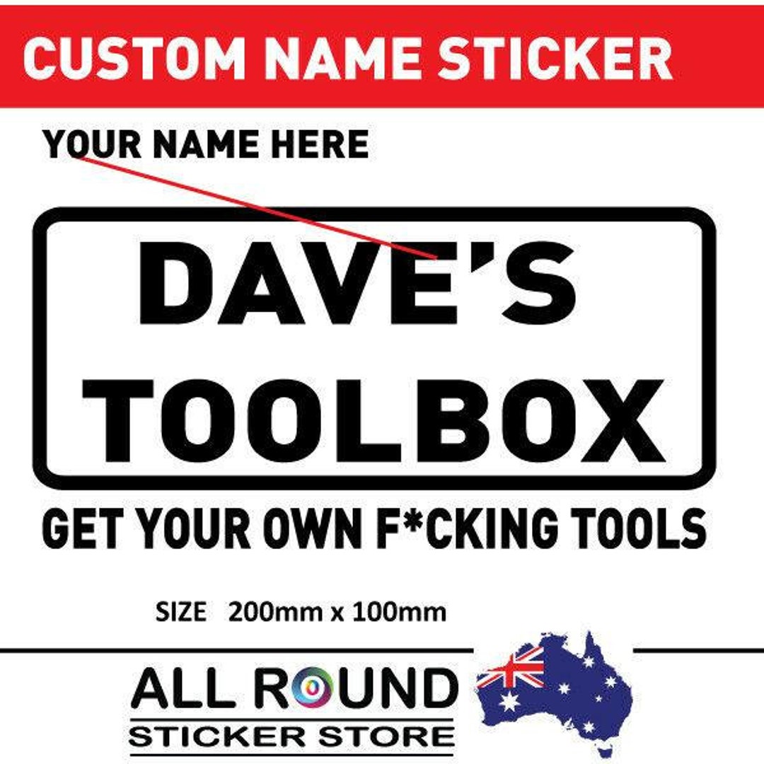 Custom Toolbox Sticker , Funny Toolbox Sticker , Mancave Sticker ...