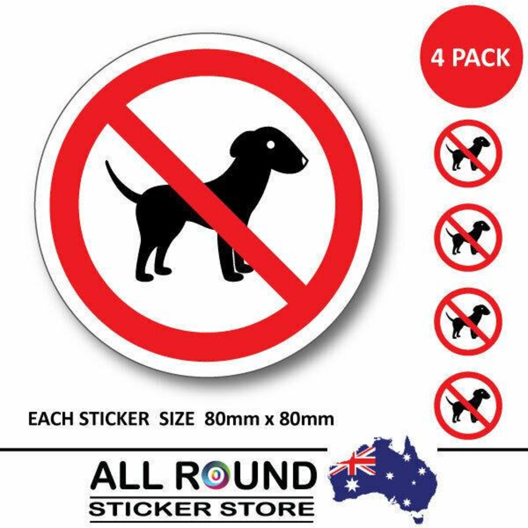 No Dogs Sticker Dog Free Warning Decal Safety Sticker - Etsy