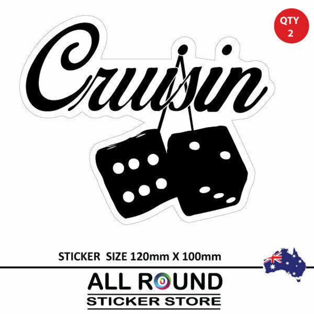 CRUISIN DICE JDM Car Sticker Decal Car Drift Turbo Euro Fast Bumper ...
