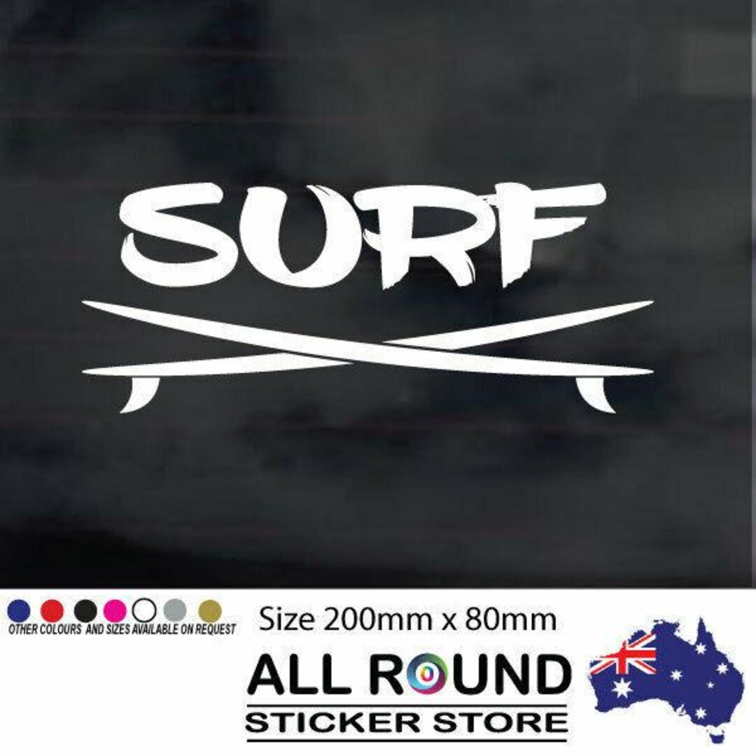 SURF Sticker Decal for Car , Fridge, Laptop, Toolbox, Window, Vehicle ...