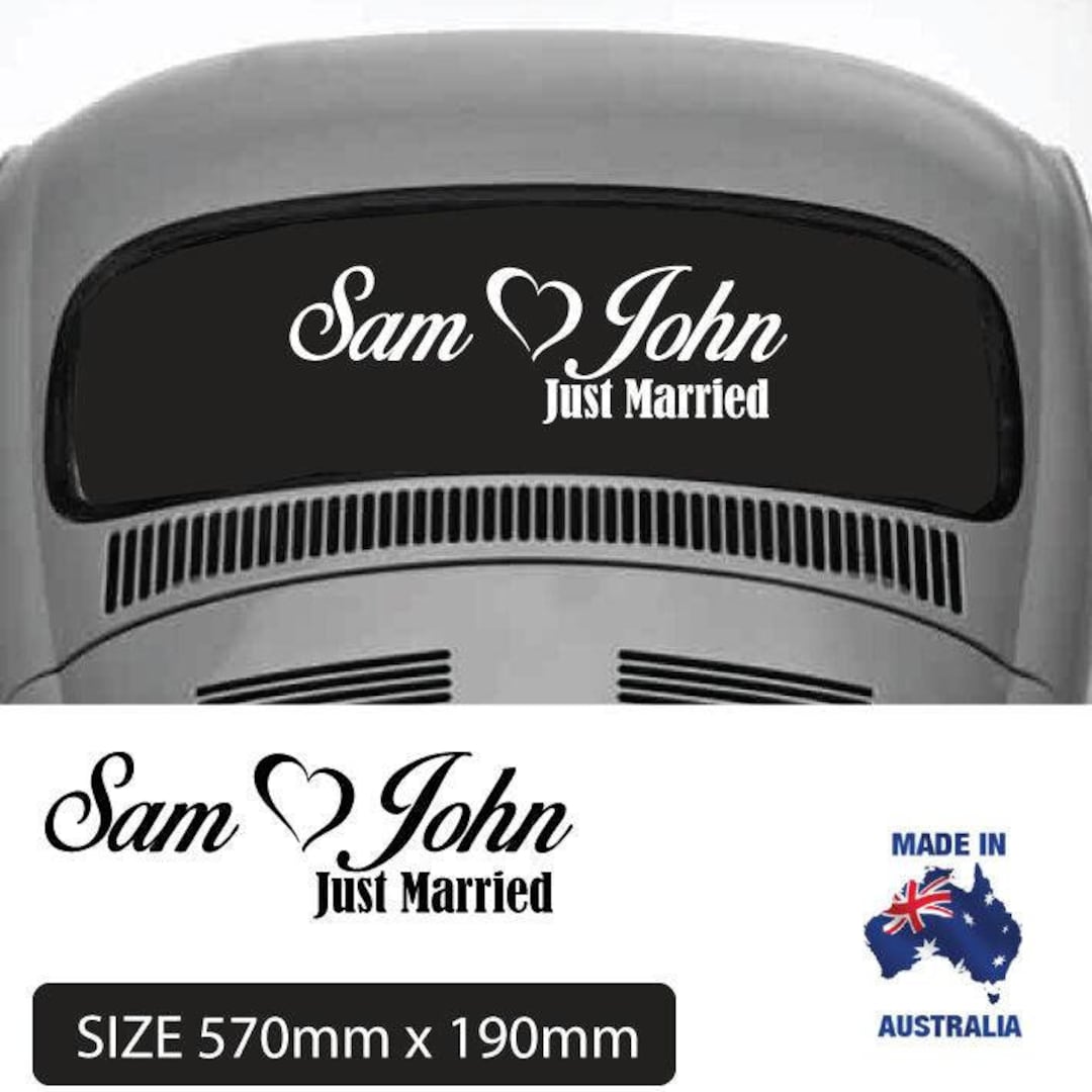 PERSONALISED Just Married Wedding Car Vinyl Decal Sticker for Rear ...