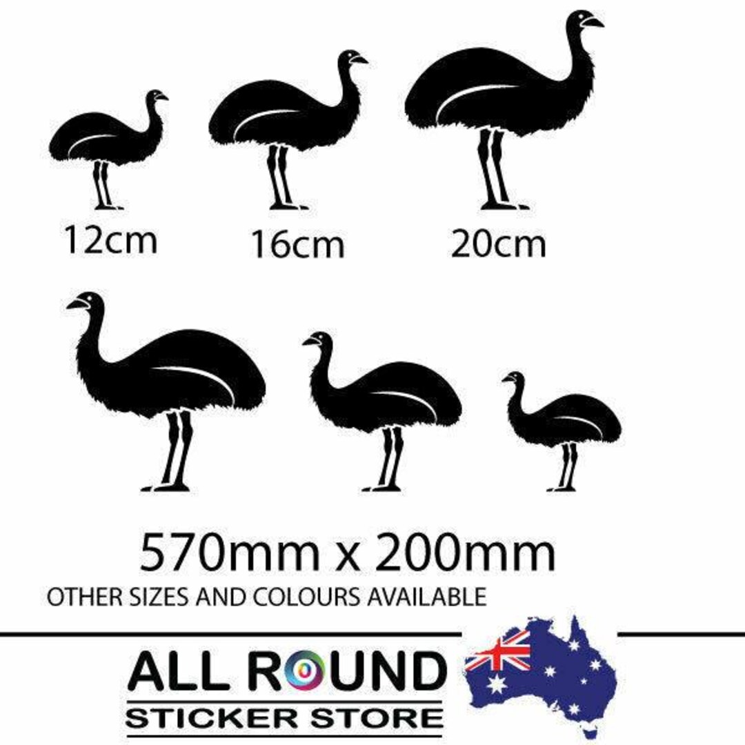 Emu Sticker Set Decal for Rv Motorhome, Campervan, Trailer or Boat, 4X4 ...