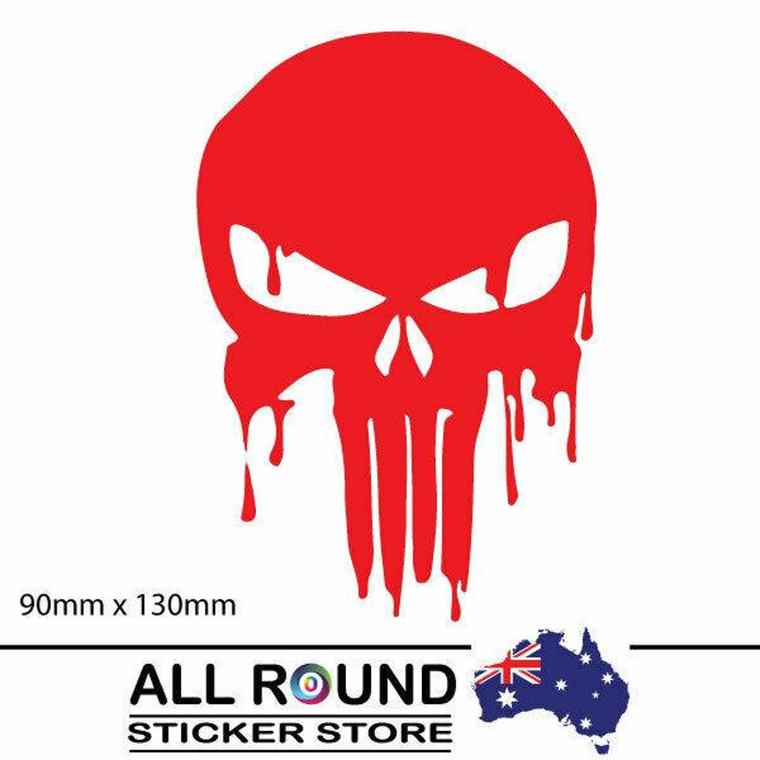 Bleeding Skull Sticker Decal Car Red - Etsy