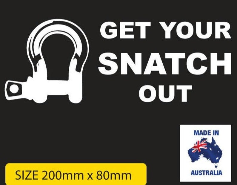 Funny 4x4 Car Sticker SNATCH OUT for Offroad 4wd Turbo Diesel Ute ...