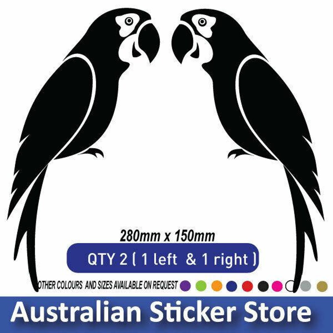 PARROTS Sticker Decal for Car , Fridge, Window, Rv Motorhome, 4x4 ...