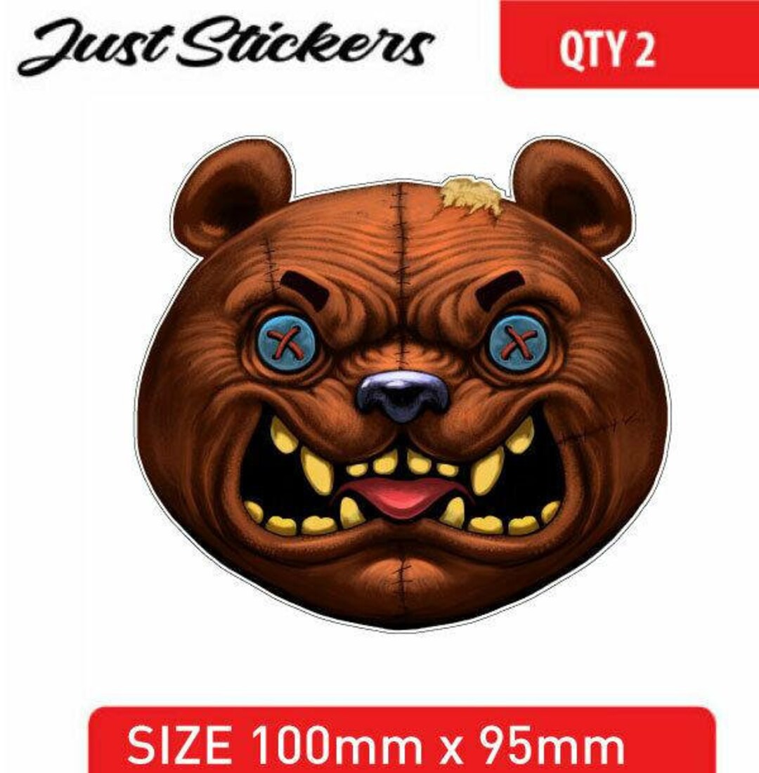 Angry Teddy Sticker Car Sticker , Bumper Sticker , Skate , Bike, Window ...
